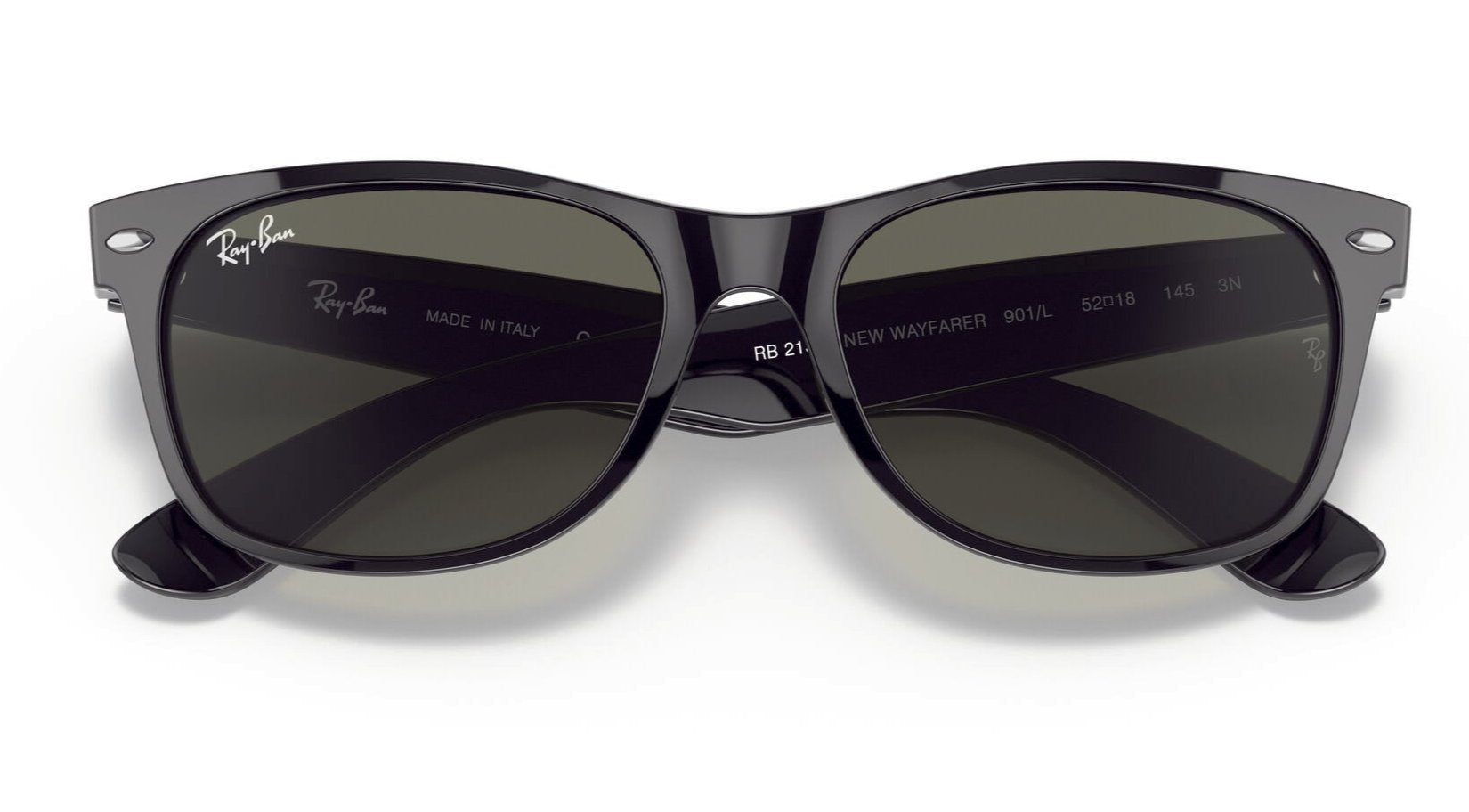 Ray-Ban New Wayfarer 2132 Shiny Black G15 Green (2132 901L) | Great ...