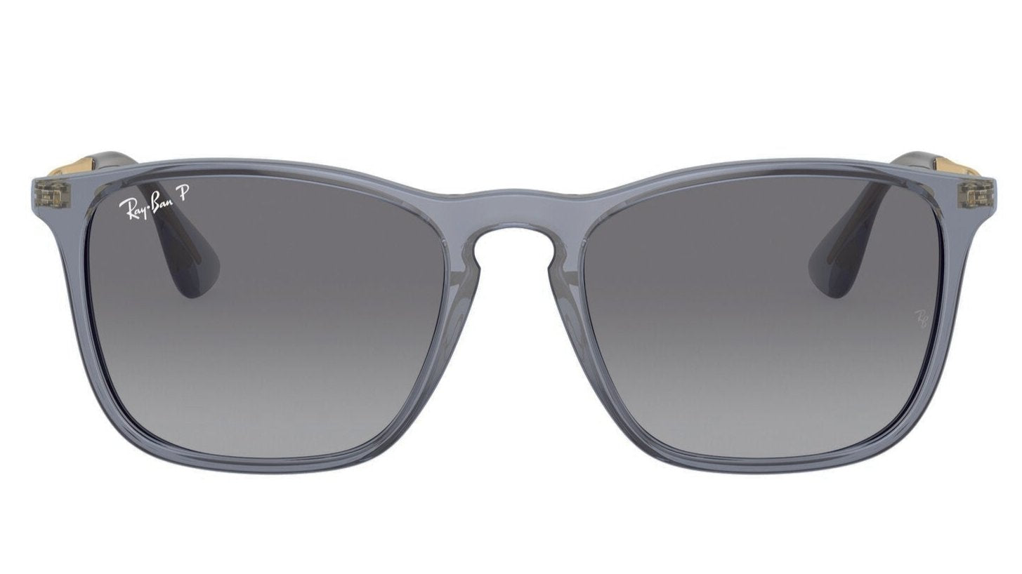 Ray-Ban Chris 4187 Polarised Sunglasses - Blue Grey Gradient – Great ...
