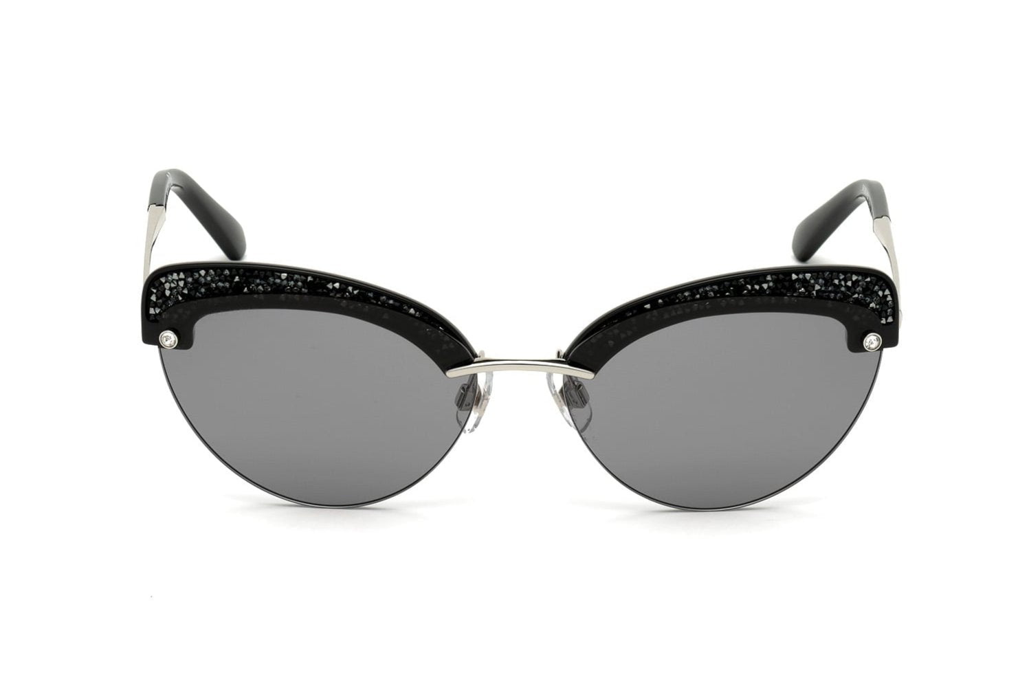 Swarovski 0257 Gloss Black Glitter Silver Flash Mirror Grey (0257 16A ...